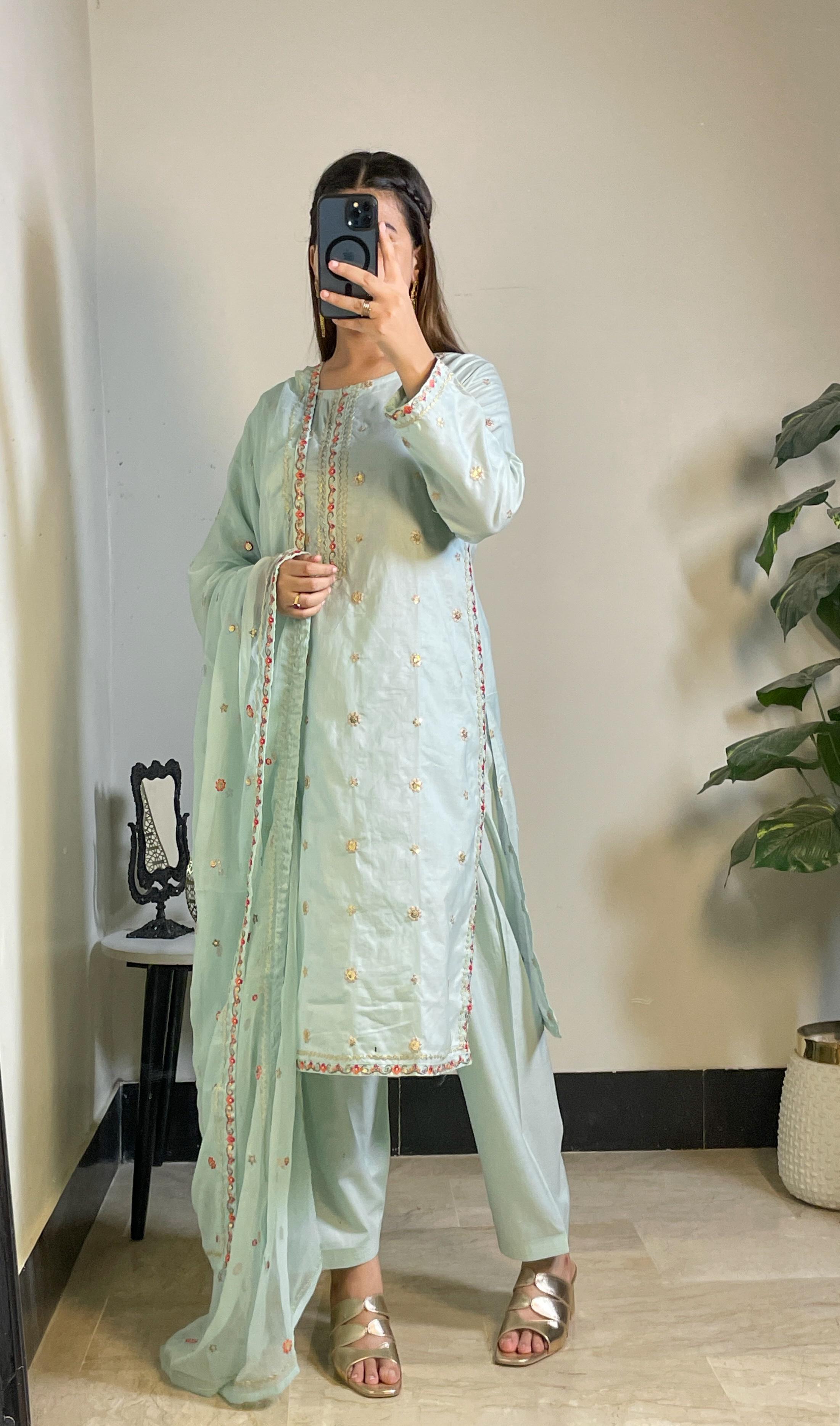 3PC cotton embroidered AP - 349 – Ayesha Pret